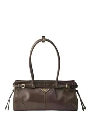 Prada Bonnie Leather Tote Bag - Brown