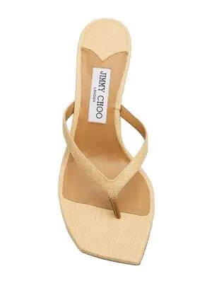 JIMMY CHOO 70mm Freja Raffia Sandals - Natural