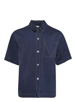 Bottega Veneta Short Sleeve Shirt Indigo - Blue