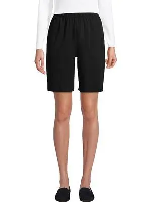 LANDS' END Sport Knit High-rise Shorts - Black