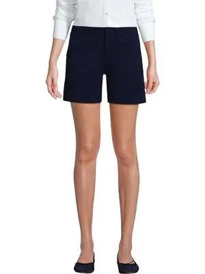 LANDS' END Classic 7" Chino Shorts With Elastic Back Deep Sea Navy