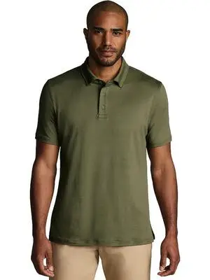 LANDS' END Tall Short Sleeve Cooling Performance Polo River Stone Green