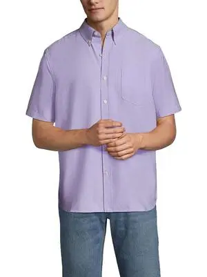 LANDS' END Short Sleeve Sail Rigger Shirt - Pale Deep Lilac