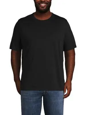 LANDS' END Short Sleeve Cotton Supima Tee Black