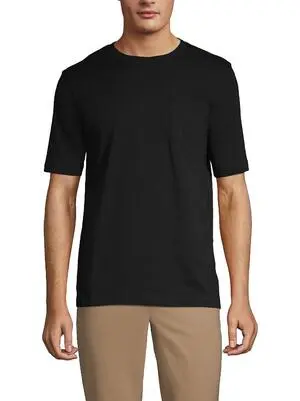 LANDS' END Super-t Short Sleeve T-shirt With Pocket - Black