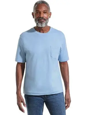 LANDS' END Super-t Short Sleeve T-shirt With Pocket - Oasis Blue