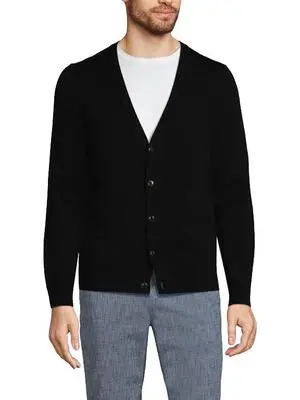 LANDS' END Fine Gauge Cotton Cardigan Black