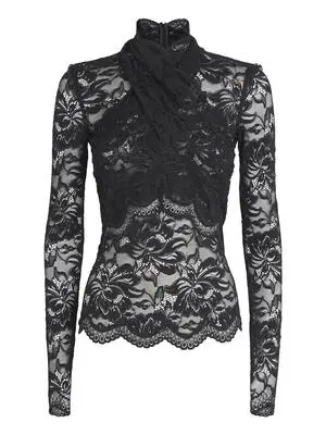 Rabanne Floral Lace Top - Black