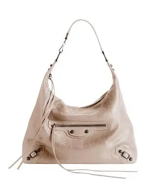 Balenciaga Medium Le City Shoulder Bag - Beige