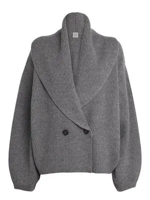 TOTEME Wool-blend Shawl Cardigan - Grey