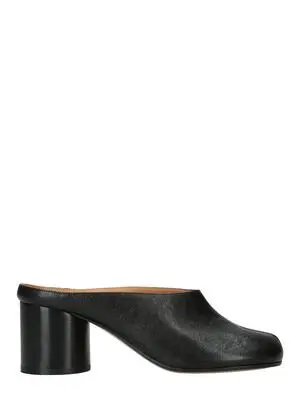 MAISON MARGIELA Leather Tabi Heeled Mules - Black