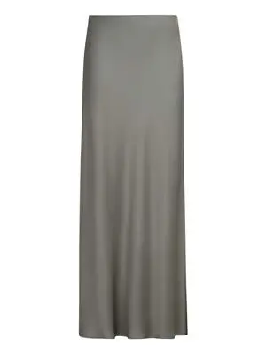Brunello Cucinelli Satin Cady Maxi Skirt - Green