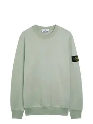 Stone Island Logo Cotton Sweatshirt - Sage