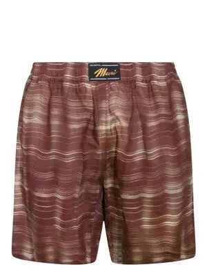 Marni Striped Ramie Shorts - Brown