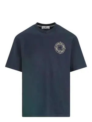 Stone Island Cotton Logo T-shirt - Blue