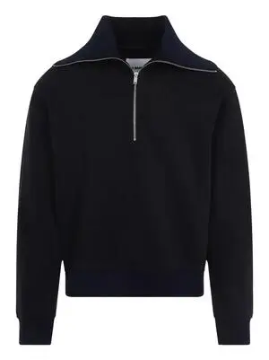 JIL SANDER Zip Collar Sweater - Blue