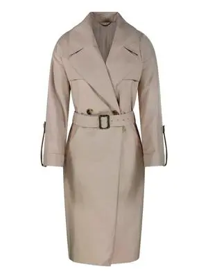 Max Mara Belted Double-breasted Coat - Neutrals