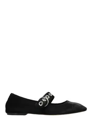 AeydĒ Eyelet Uma Flat Pumps - Black