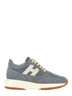 Hogan Lace-up Panelled Sneakers - Grey