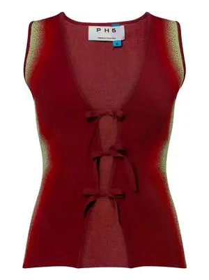 Ph5 Bow-detail Vest - Red