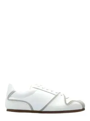 Moschino Lace-up Leather Sneakers - White