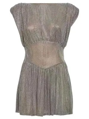 Giuseppe Di Morabito Crystal-embellished Flared Dress - Silver