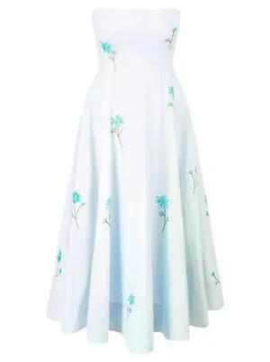 Staud Wylie Floral Midi Dress - Blue