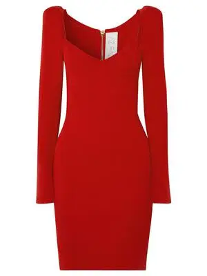 AZ FACTORY Mybody Ribbed Knit Mini Dress - Red