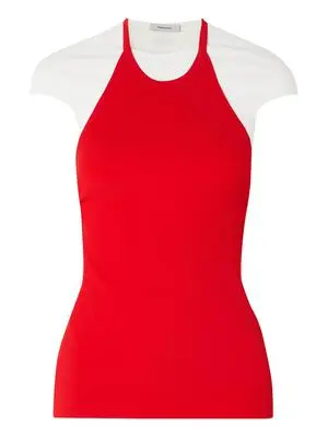 FERRAGAMO Two-tone Layered Jersey Set - Red