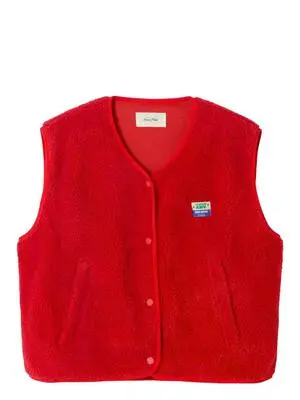American Vintage Buttoned Sleeveless Waistcoat - Red