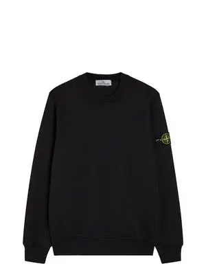 Stone Island Cotton Sweatshirt With Logo - Black