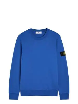 Stone Island Cotton Sweatshirt With Logo - Blue