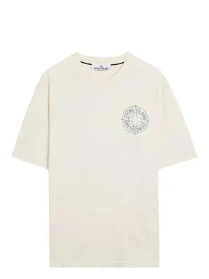 Stone Island Logo-print Cotton T-shirt - Ivory