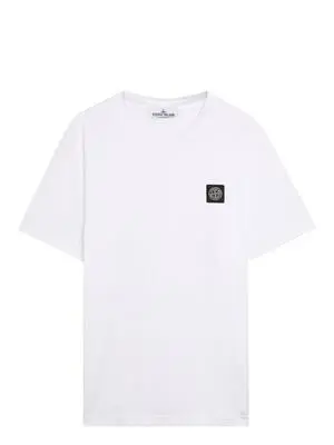 Stone Island Logo-appliquéd Cotton T-shirt - White