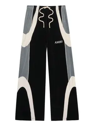 Amiri Colour-blocked Velour Track Pants - Black
