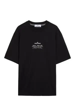 Stone Island Logo-print Cotton T-shirt - Black