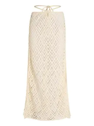 Johanna Ortiz Open-knit Cotton Maxi Skirt - Ecru
