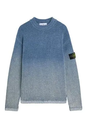 Stone Island Dégradé Cotton Jumper - Dark Blue