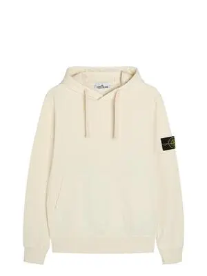 Stone Island Hooded Cotton Sweatshirt - Ivory