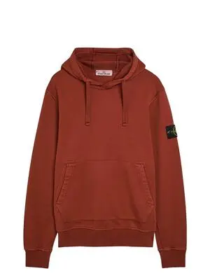 Stone Island Hooded Cotton Sweatshirt - Red