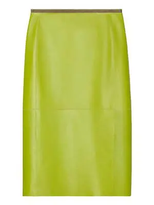Tory Burch Leather Pencil Skirt Leaf Green