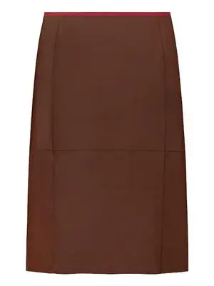 Tory Burch Leather Pencil Skirt - Rich Mahogany