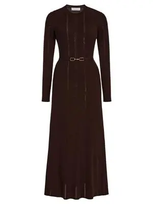 Gabriela Hearst Imagene Pointelle Knit Midi Dress - Chocolate