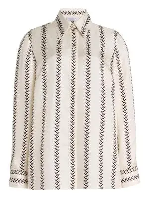 Gabriela Hearst Cruz Riding Boot Print Shirt - Ivory