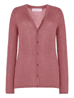 Gabriela Hearst Emma Pointelle Knit Cardigan - Rose Quartz