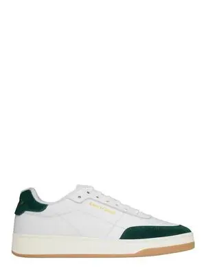 Saint Laurent Sl/61 Low-top Sneakers - Optic White/bottle Green
