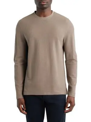 Robert Barakett Sorrell Long Sleeve Cotton Blend T-shirt - Ash Brown