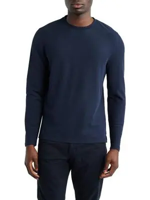 Robert Barakett Sorrell Long Sleeve Cotton Blend T-shirt - Dark Caspian
