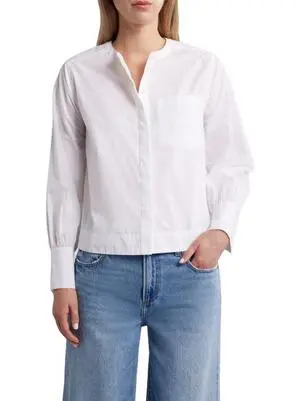 Caslon Cotton Poplin Button-up Shirt - White
