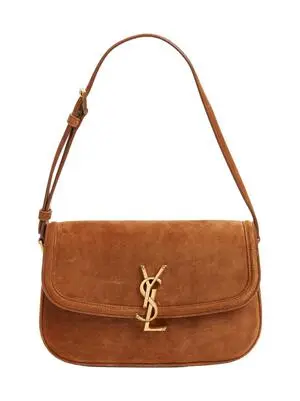 Saint Laurent Medium Solferino Suede Shoulder Bag - Caramel Cognac